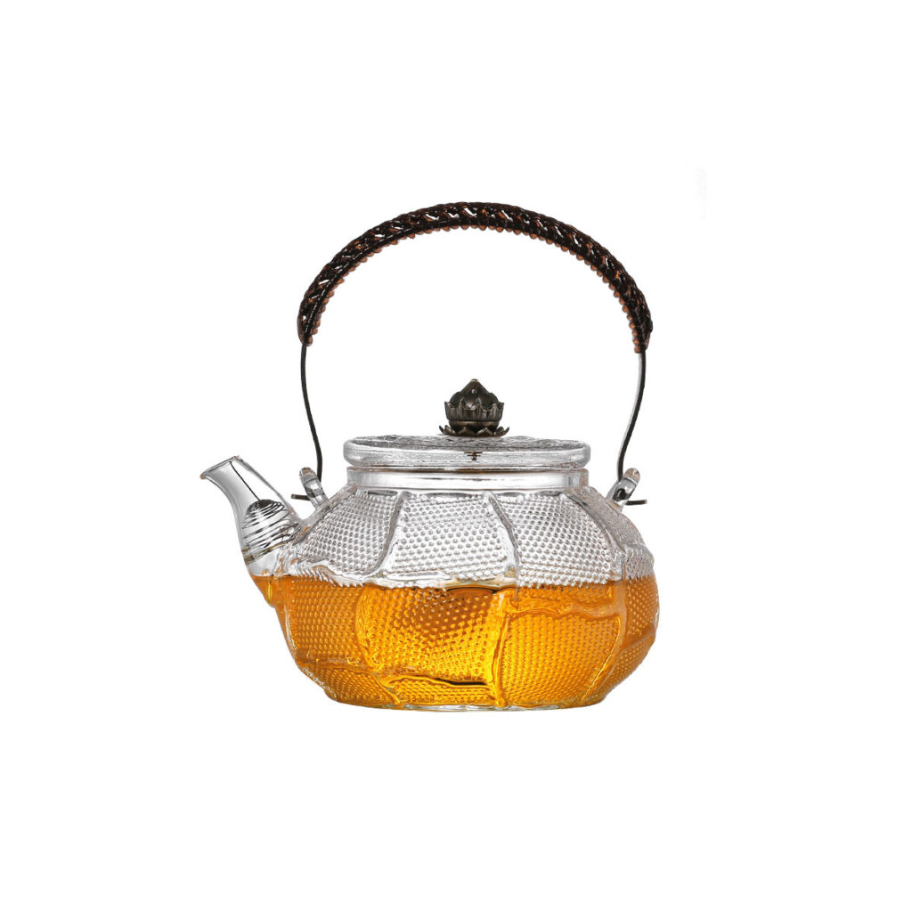800ml Stove Top Safe Hammered Types Lifting Beam Glass Teapot Set ...