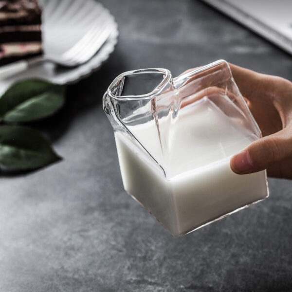 Heat Resistant Square Shape Milk Glass Cup - Vmara Glass