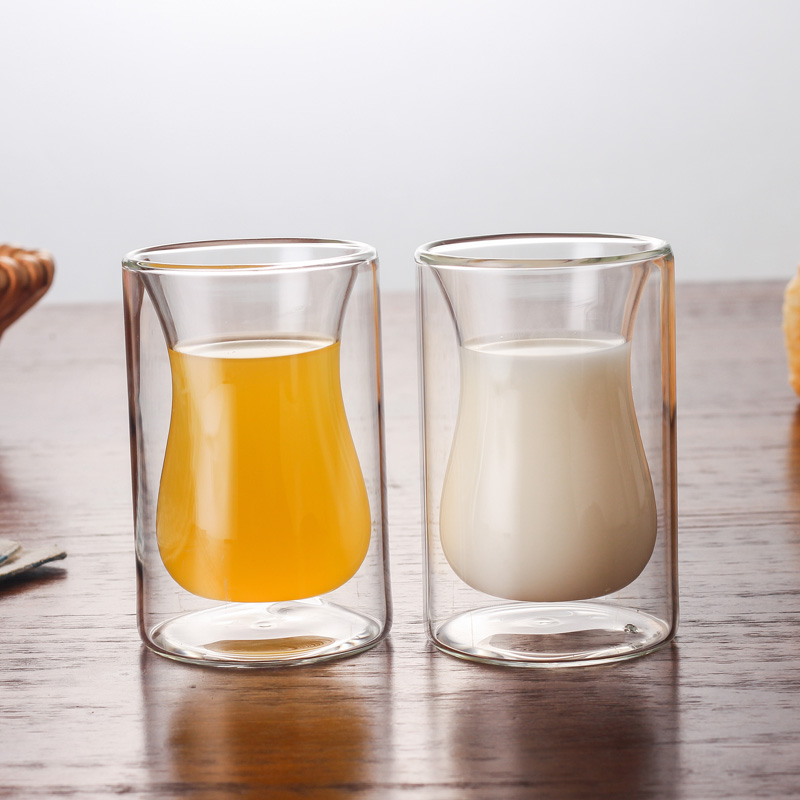 Double Walled Insulated Glass Coffee Mugs With Handle - Vmara Glass